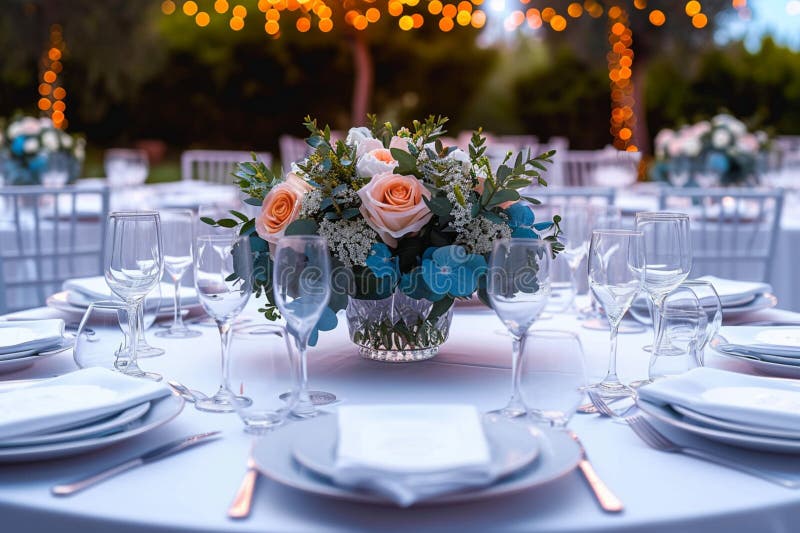 Extravagant Event Table at Luxury Wedding Reception Adorned Beautifully ...
