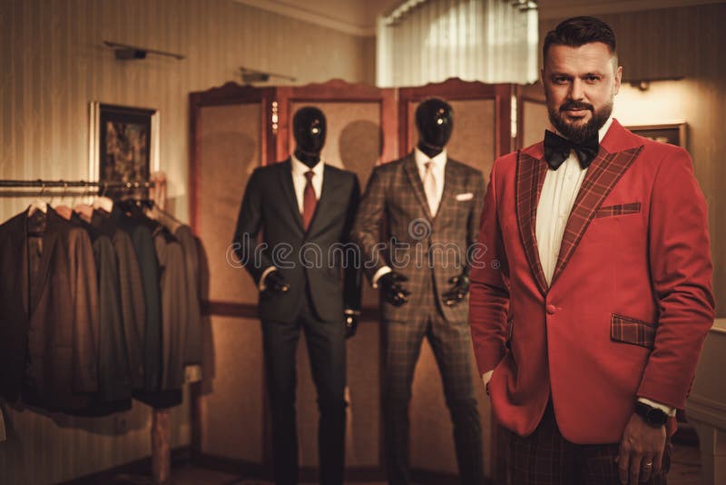 Extravagant Stylish Man in Tailor Studio Stock Image - Image of club ...