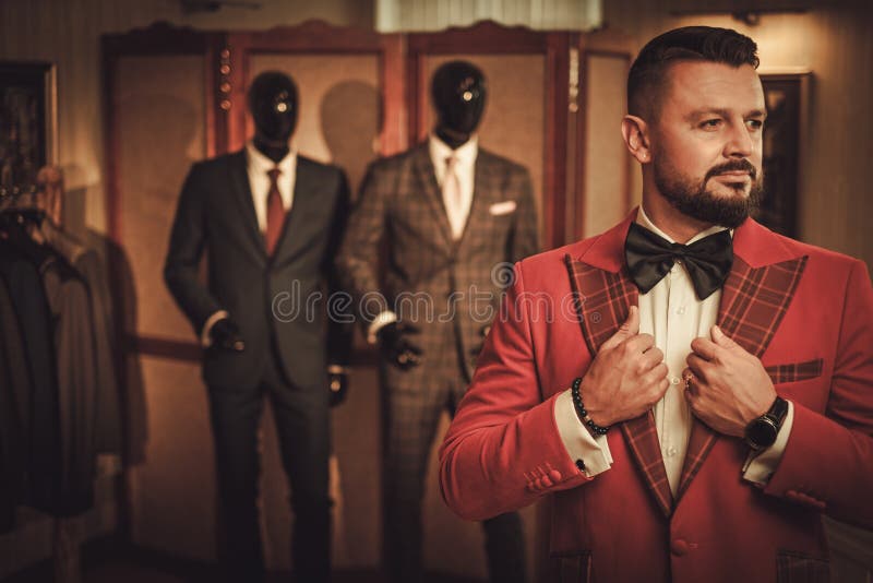 Extravagant Stylish Man in Tailor Studio Stock Image - Image of ...