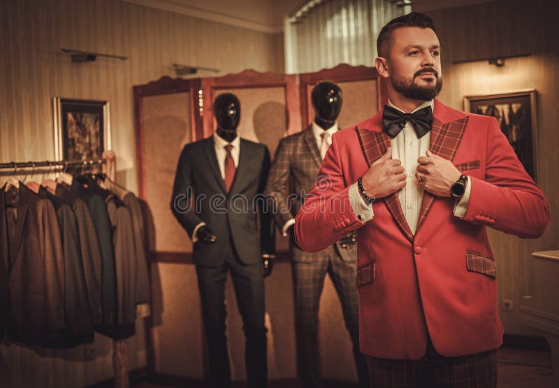 Extravagant Stylish Man in Tailor Studio Stock Image - Image of elegant ...