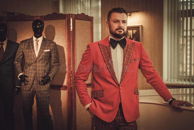 Extravagant Stylish Man in Tailor Studio Stock Image - Image of luxury ...
