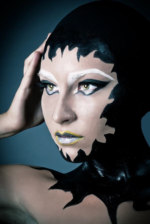 Extravagantly Made-up Girl Poses Stock Photo - Image of cosmic ...