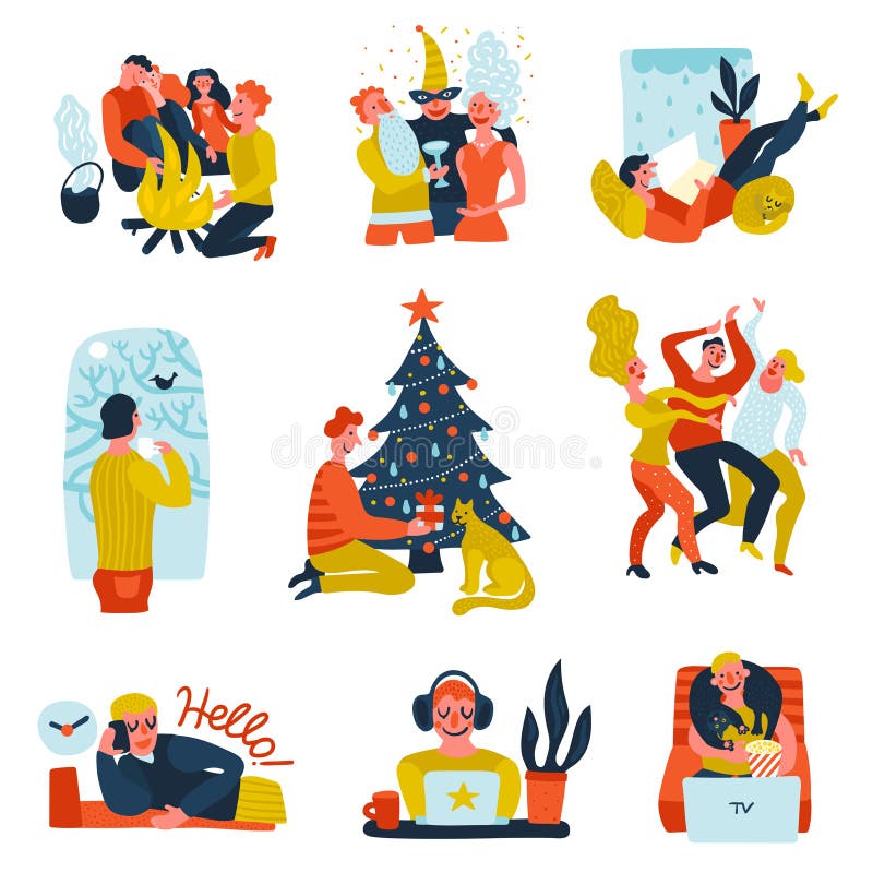 Extraversion and Introversion People Comparison in Communication, Flat ...