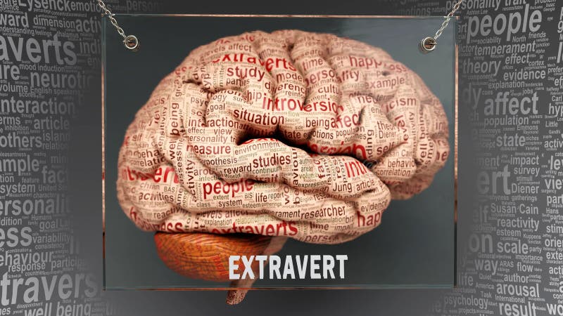 Extravert in human brain stock illustration. Illustration of ideas ...