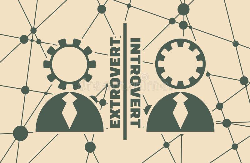 Extravert Versus Introvertmetafoor Vector Illustratie - Illustration of ...