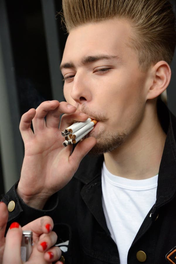 Extremal smoker stock image. Image of cigarette, expression - 31241805