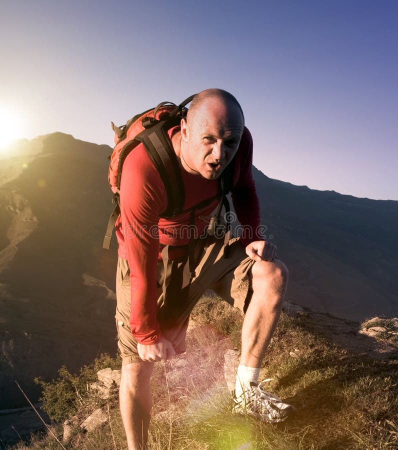 Extreme Athletes Exercising in the Mountains Stock Photo - Image of ...