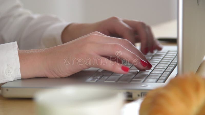 Extreme Close Sup of Woman Typing on Keyboard Stock Footage - Video of ...