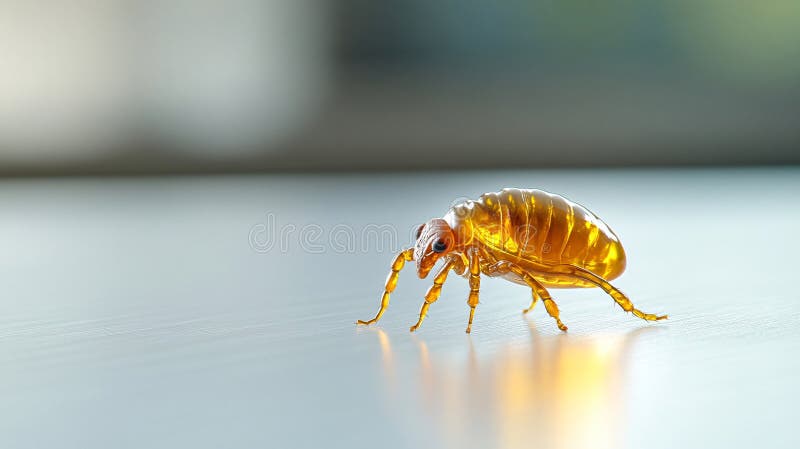 Extreme Close-up of a Bed Bug Crawling on a White Surface, Highlighting ...