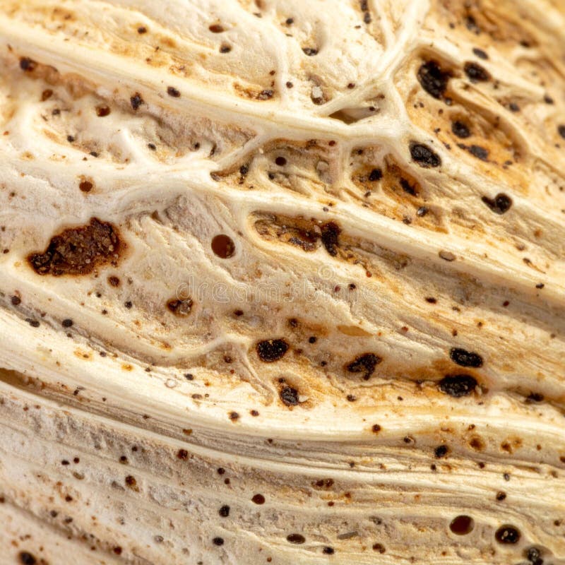 Extreme Close Up of a Beige Shell with Dark Brown Spots and Lines in ...