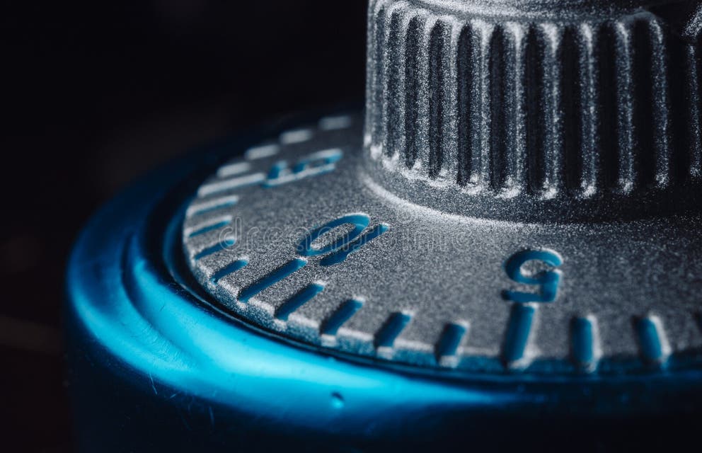 Extreme Close Up of a Blue or Teal Combination Lock in Abstract Stock ...