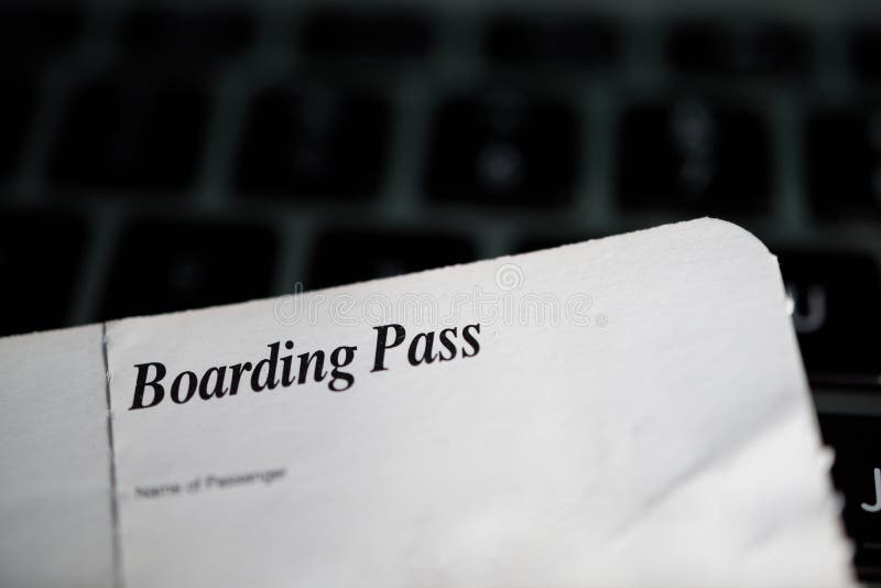 Extreme Close-up of Boarding Pass with Close-up Macro Text Stock Photo ...