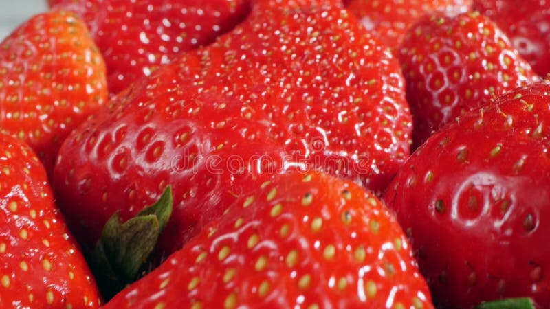 Extreme Close-up of a Bunch of Ripe Strawberries, Detailed Stock ...