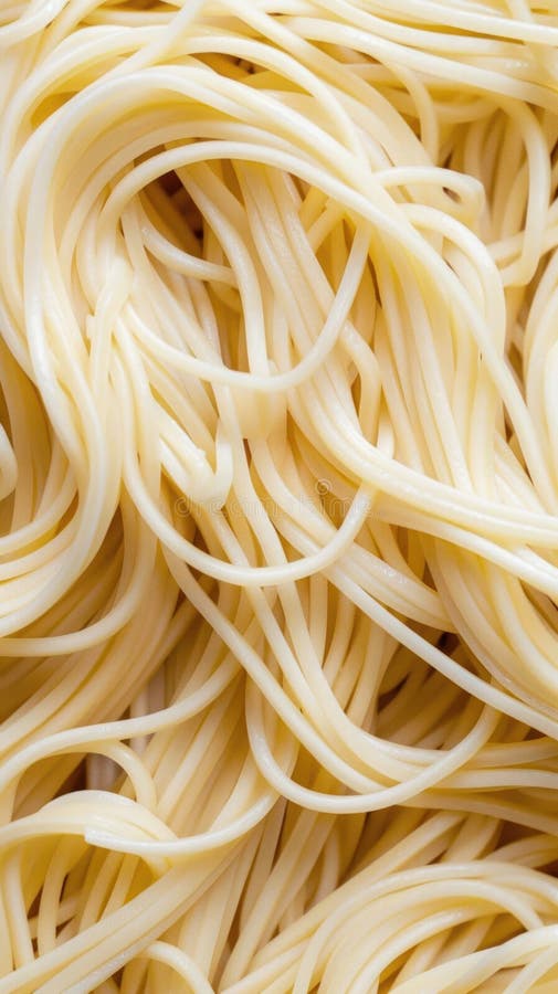An Extreme Close-up Capturing the Details of a Pile of Cooked Noodles ...
