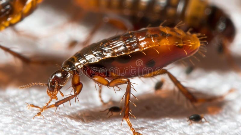 Extreme Close-Up of a Cockroach on Fabric Texture Stock Photo - Image ...