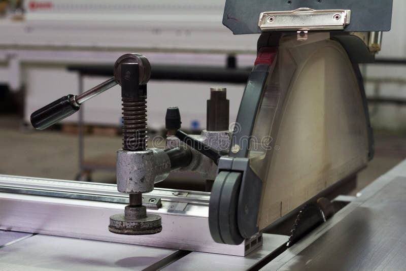 Extreme Close-up Detail of a Circular Saw Machine, Selective Focus ...