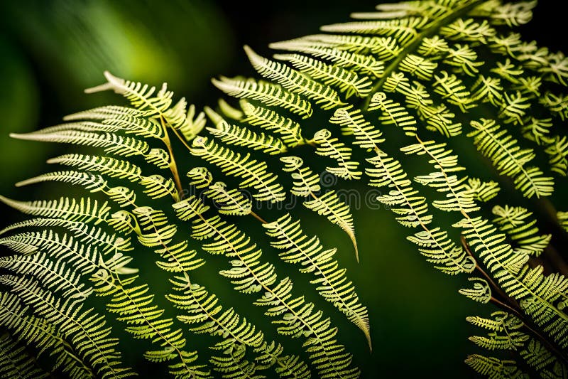 An Extreme Close-up of a Fern Frond, Highlighting the Intricate Spore ...