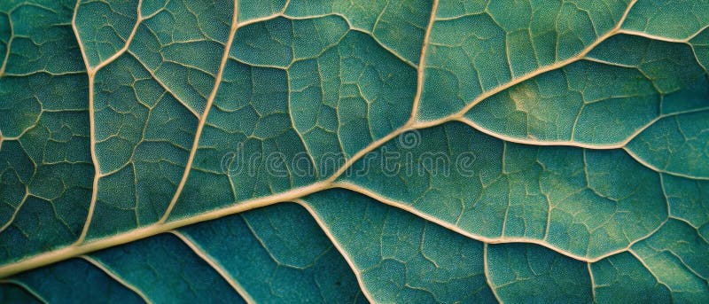 Extreme Close Up of a Green Leaf Revealing Intricate Vein Patterns and ...