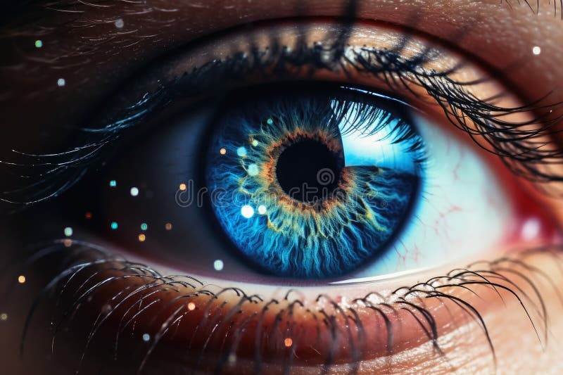 Extreme Close Up of a Human Eye with the Reflection of a Galaxy in it ...