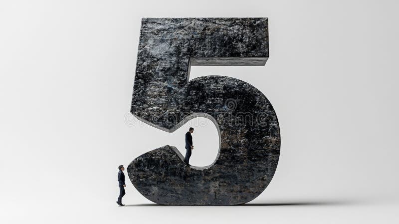 An Extreme Close-up of the Iconic Black Times Letter "5," Viewed ...