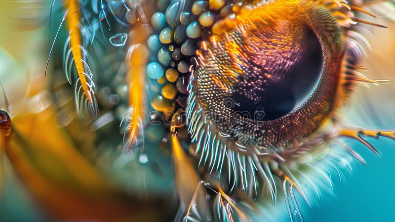Extreme Close-Up of an Insect Eye Stock Illustration - Illustration of ...