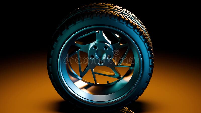 Extreme Close-up of Rolling Tyre Sidewall and Tread, Seamless Studio ...