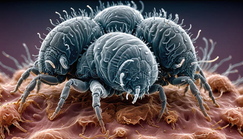 Extreme Close-up of a Mite Sitting on Organic Tissue and Dust - Ai ...
