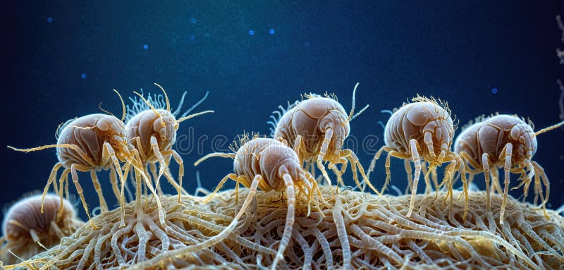 Extreme Close-up of a Mite Sitting on Organic Tissue and Dust - Ai ...