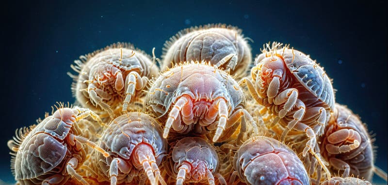 Extreme Close-up of a Mite Sitting on Organic Tissue and Dust - Ai ...