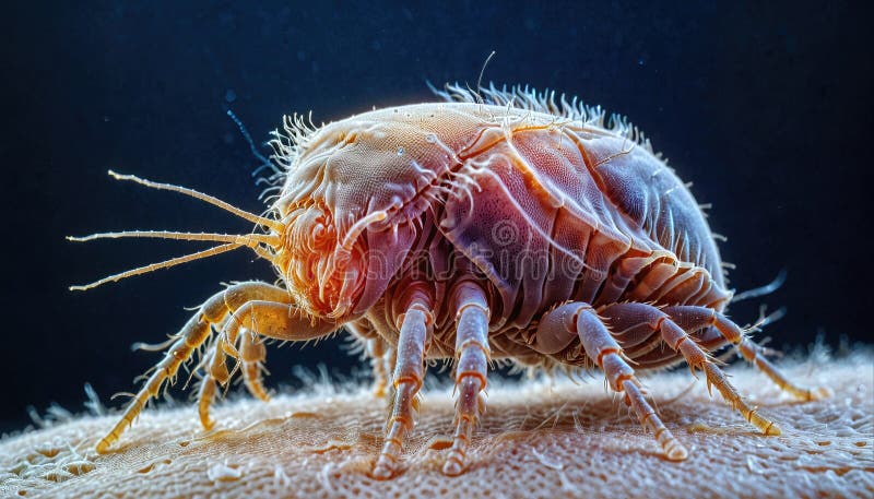 Extreme Close-up of a Mite Sitting on Organic Tissue and Dust - Ai ...