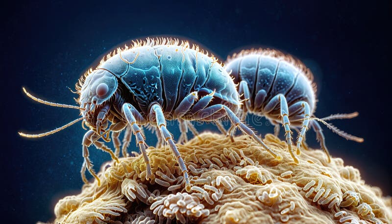 Extreme Close-up of a Mite Sitting on Organic Tissue and Dust - Ai ...
