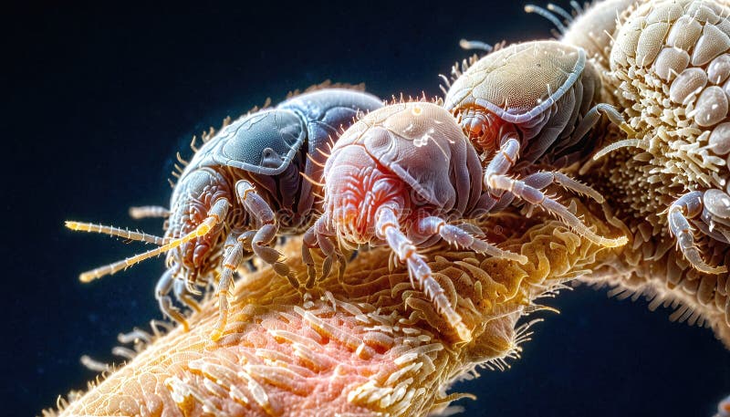 Extreme Close-up of a Mite Sitting on Organic Tissue and Dust - Ai ...