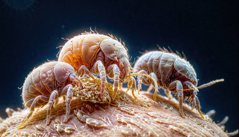 Extreme Close-up of a Mite Sitting on Organic Tissue and Dust - Ai ...