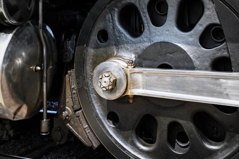 Extreme Close Up of One Wheel of Vintage Steam Engine Stock Photo ...