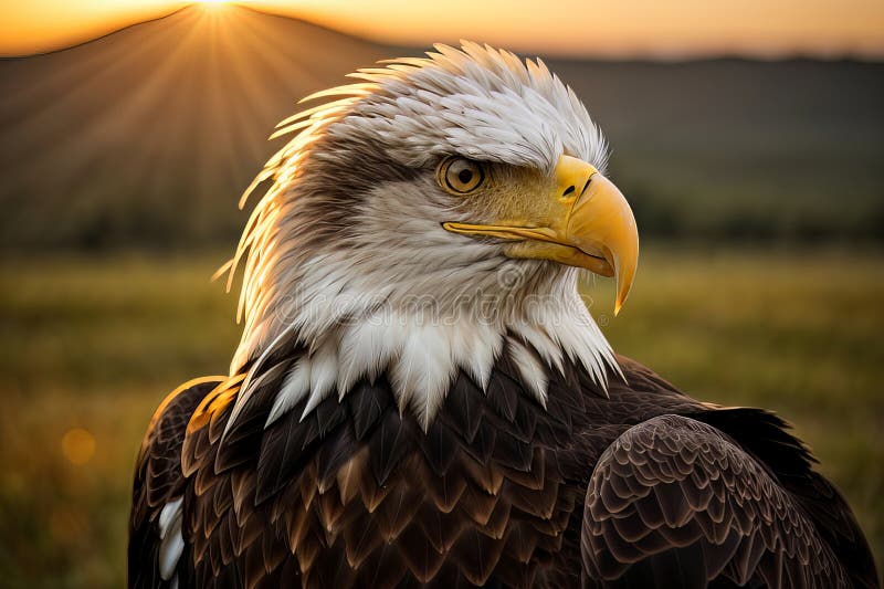 Extreme Close-up Picture of a Bald Eagle Face with Piercing Eyes ...