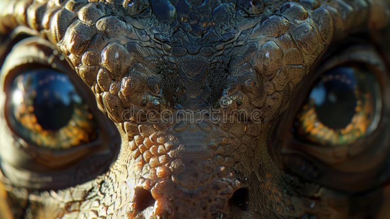 Extreme Close-up of a Reptile S Head Stock Illustration - Illustration ...