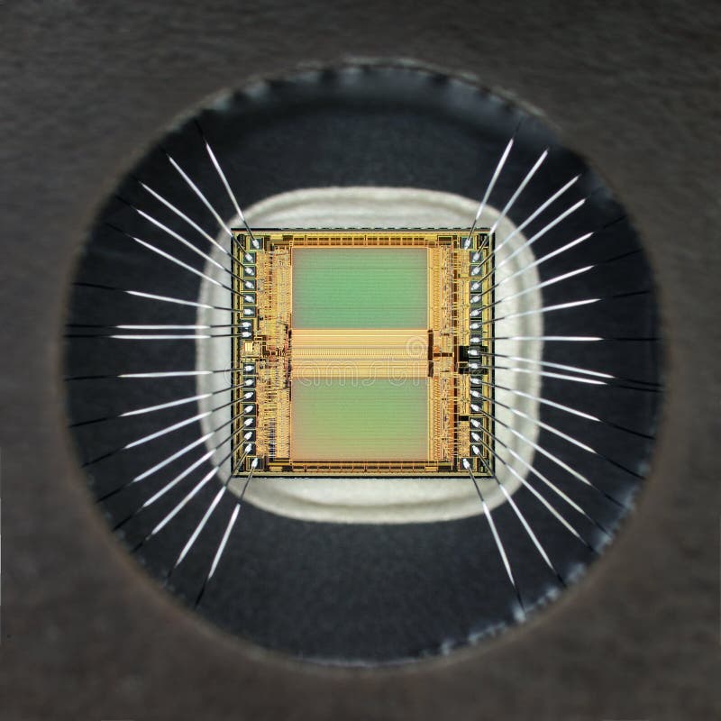 Extreme Close Up of Silicon Memory Chip Stock Image - Image of ...