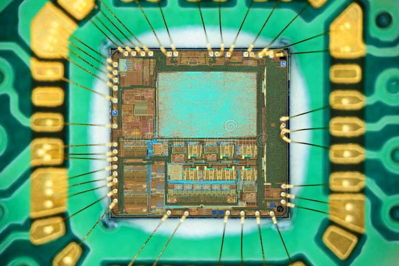 Close Up of Micro Chip Isolated on White Background Stock Image - Image ...