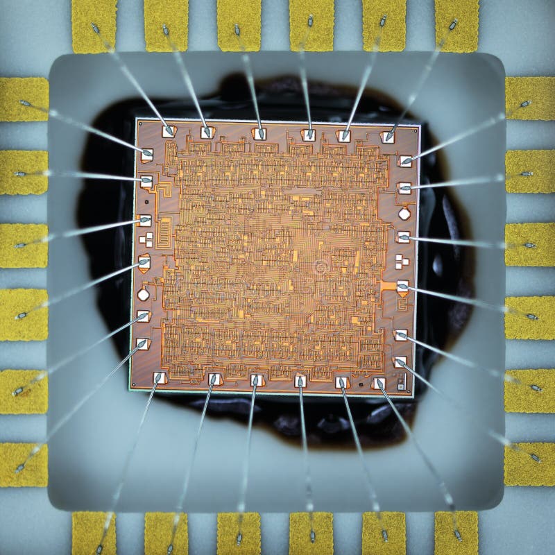 Extreme Close Up of Silicon Micro Chip Stock Image - Image of component ...