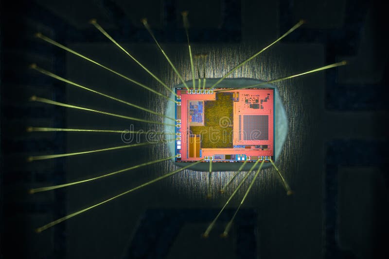 Extreme Close Up of Silicon Micro Chip Stock Image - Image of memory ...