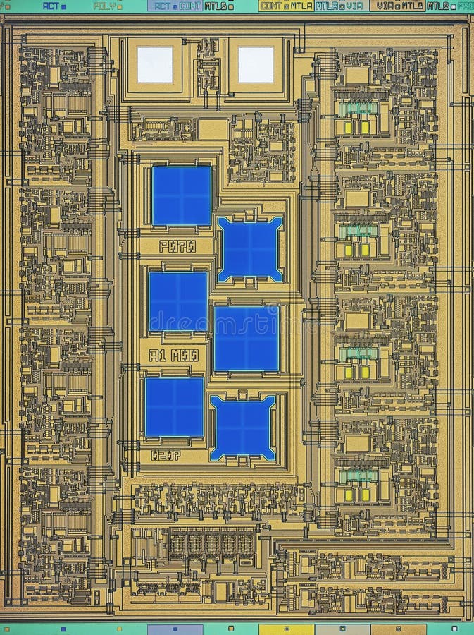Extreme Close Up of Silicon Micro Chip Stock Photo - Image of component ...
