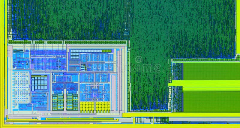 Extreme Close Up of Silicon Micro Chip Stock Illustration ...
