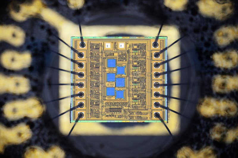 Extreme Close Up of Silicon Micro Chip Stock Image - Image of ...