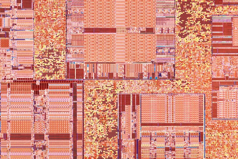Extreme Close Up of Silicon Microprocessor Chip Stock Image - Image of ...