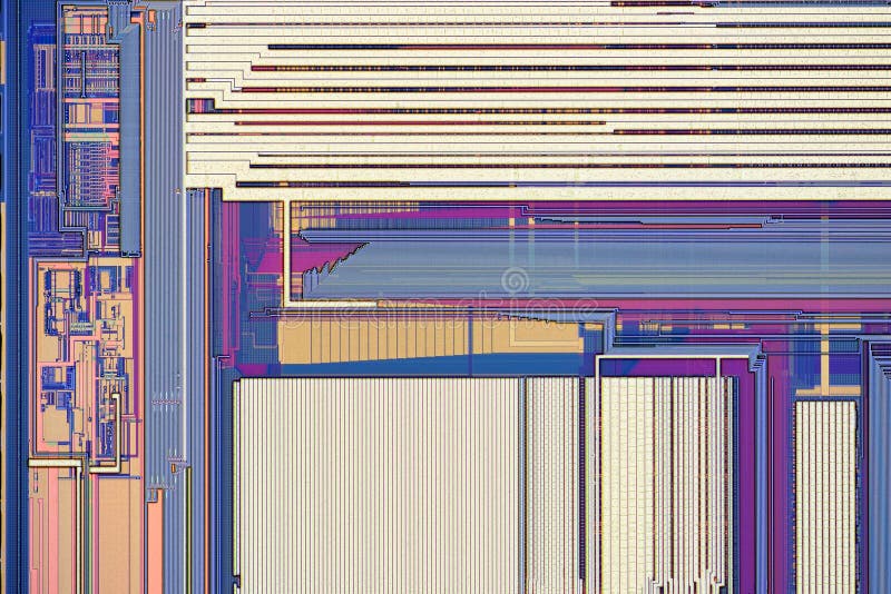 Extreme Close Up of Silicon Microprocessor Chip Stock Photo - Image of ...