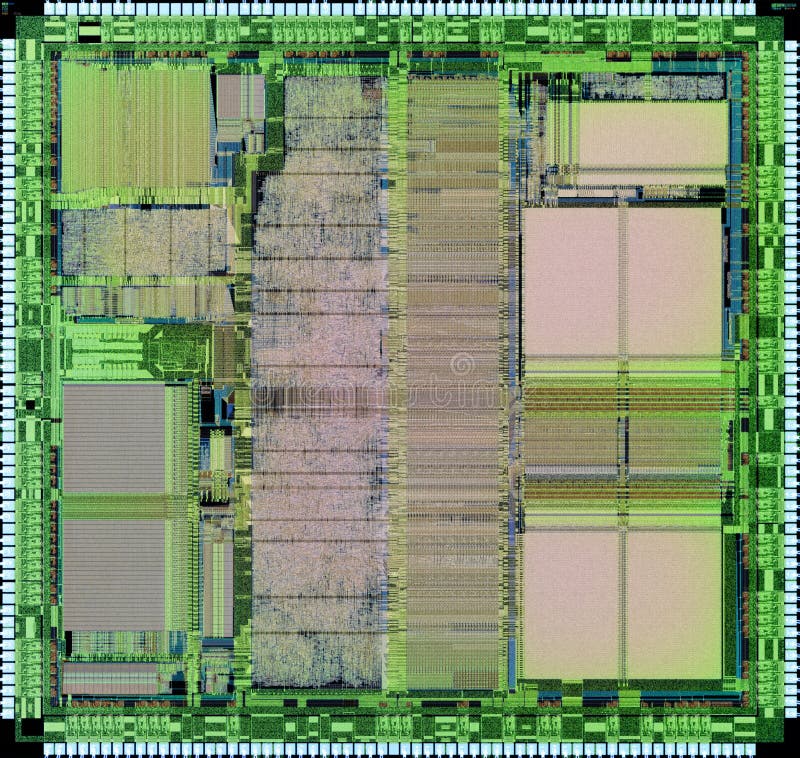 Extreme Close Up of Silicon Microprocessor Chip Stock Image - Image of ...
