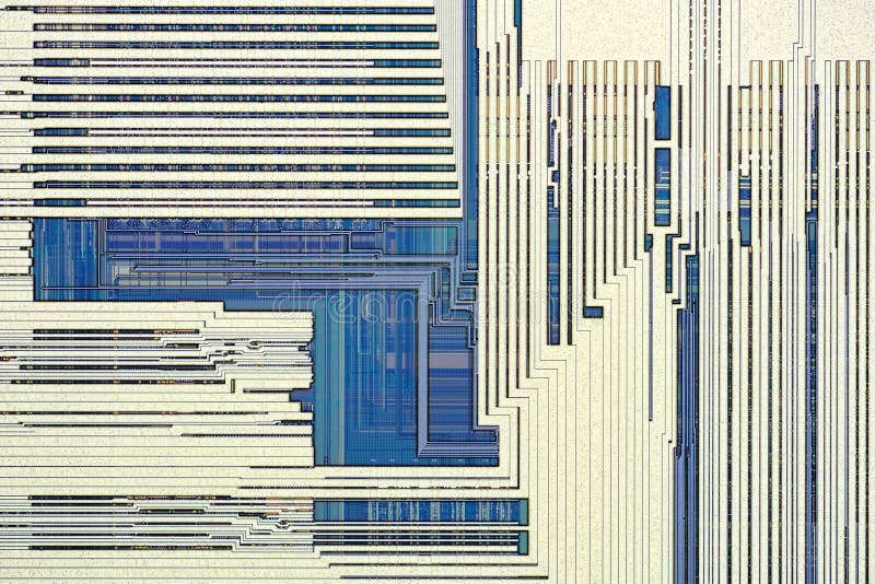 Extreme Close Up of Silicon Microprocessor Chip Stock Image - Image of ...
