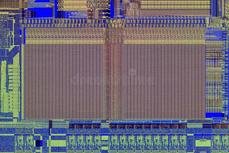 Extreme Close Up of Silicon Microprocessor Chip Stock Image - Image of ...