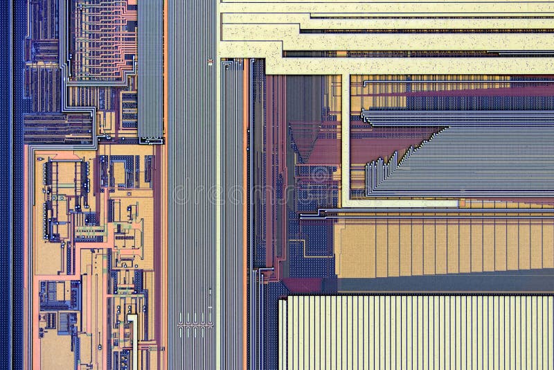 Extreme Close Up of Silicon Microprocessor Chip Stock Photo - Image of ...