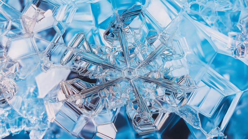 Extreme Close-up of a Single Snowflake Stock Image - Image of snow ...